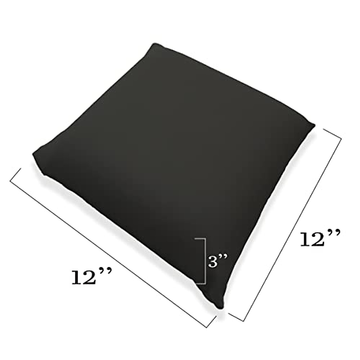 Rehabilitation Advantage Body Positioning Black Pillow Bolster 12 Inch x 12 Inch x 3 Inch