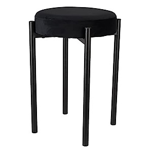 Home Details Dimensions: 13.4" x 13.4" x 17.9" | Easy to Assemble | Stylish Cushion | Compact Design | Black Velour Vanity Stool