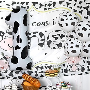 Cow Print Balloon Birthday Decorations Supplies,40 inch Number 1 Balloon | Cowgirl Theme Number Balloons for 1st Birthday Party | Farm Barn Decor for kids