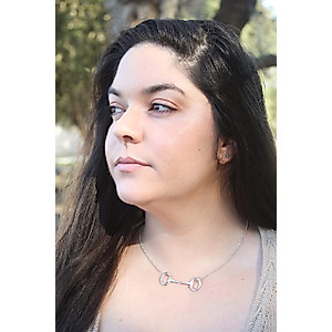 Tack Shack of Ocala Jumping Horse Necklace, Sterling Silver Horse Themed Necklace, Equestrian Necklace, Necklace in Box and Gift bag (Snaffle Bit)