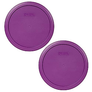 Pyrex 7402-PC Thistle Purple Round Plastic Food Storage Lid, Made in USA - 2 Pack