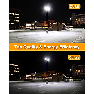 320W LED Parking Lot Light, UL listed 44800Lm 5000K IP65 Commercial Street Lights Outdoor Area lighting with Dusk to Dawn Photocell 100-277V Shoebox Lights for Roadway, Sports Fields (Slip fitter)