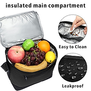 MISSMOON lunch Cooler Bag, Small 6 Can Insulated Cooler Box Tote Container Lunch Bag Pack Adjustable Strap For Adult Women Men Black