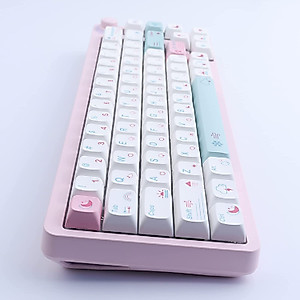 JOMKIZ 132 Keys PBT Keycaps,Dye Sublimation XDA Profile Keycaps Customized ANSI Layout Keycaps Set Compatible with Cherry MX Switches Mechanical Keyboards