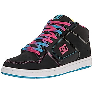 DC Women's Manteca 4 Mid High Top Casual Skate Shoe, Black/Multi, 9