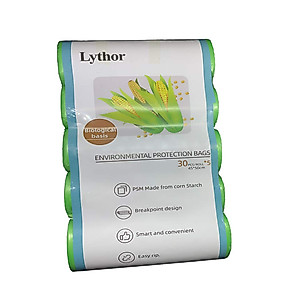 Compostable Trash Bags, 2.6 Gallon Small Disposable Compost Bags 150 Count Garbage Bags Made from PSM Starch-Based for Kitchen Bathroom Bedroom Office Trash Can