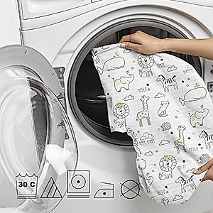 Boppy Nursing Pillow and Positioner - Original, Notebook Black and White with Gold Animals, Breastfeeding, Bottle Feeding, Baby Support, with Removable Cotton Blend Cover, Awake-Time Support