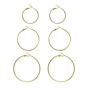 Big Gold Hoop Earrings for Women Hypoallergenic 925 Sterling Silver Post Thin Loop 14K Gold Plated Hoop Earrings Set for Women, 3 Pairs (14K Gold 30mm,40mm,50mm)