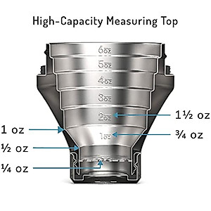 Elevated Craft Hybrid Cocktail Shaker - Premium Vacuum Insulated Stainless Steel Cocktail Shaker - Innovative Measuring System - Martini Shaker for the Home Bartender - 28oz Total Volume
