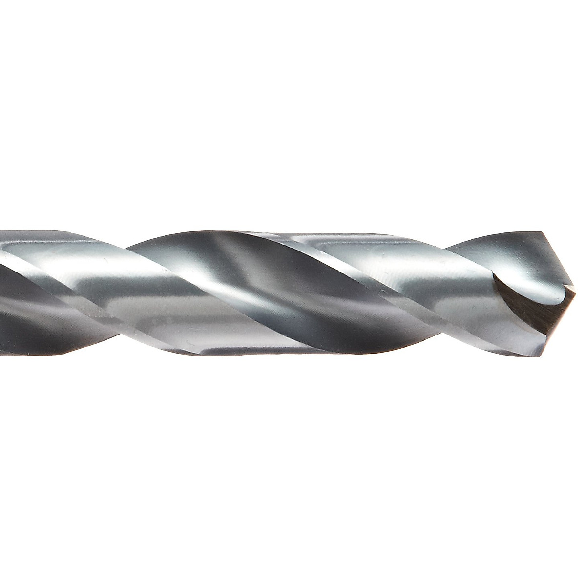 Chicago Latrobe 190F Series High-Speed Steel Reduced-Shank Drill Bit Set With Plastic Case, Black Oxide Finish, Flatted Shank, 118 Degree Split Point, Inch, 8-piece, 9/16" - 1" in 1/16" increments