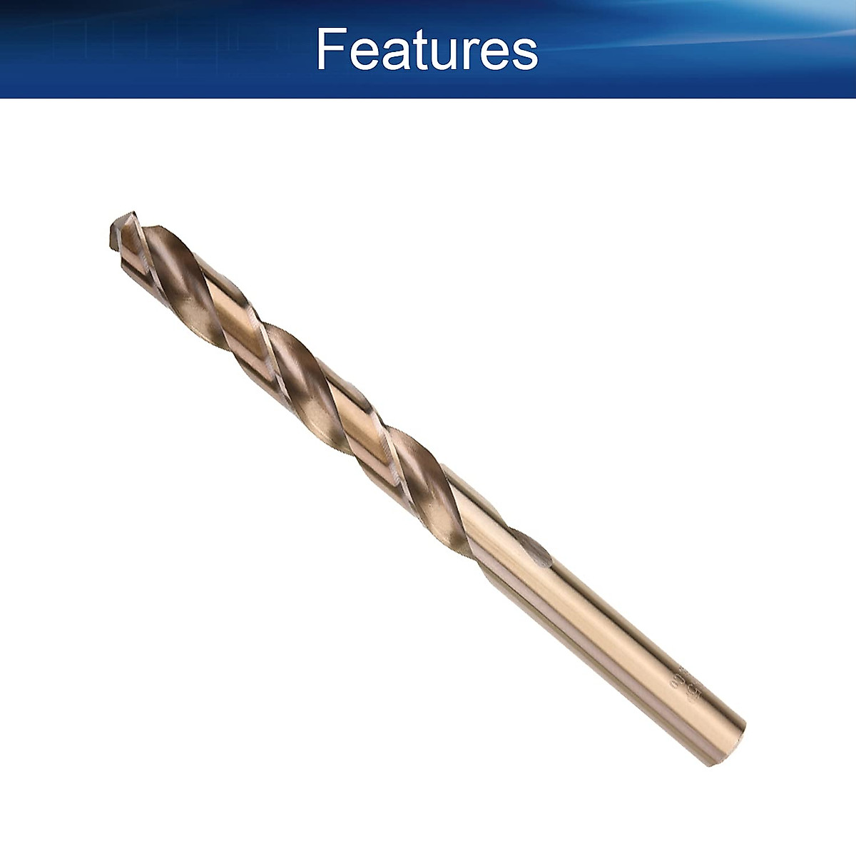 Auniwaig 10.5mm HSS Straight Shank Cobalt Twist Drill Bit-Jobber Length Fully Ground Straight Shank – 5% Cobalt M35 Grade, Champagne for Stainless Steel Cast Iron 2PCS