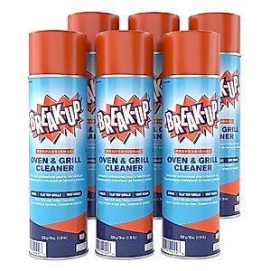 Diversey CBD991206 Break-Up Professional Oven & Grill Cleaner, Heavy Duty Spray Removes Baked on Grease, Aerosol, 19-Ounce (Pack of 6)