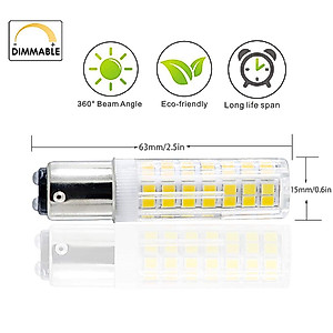 G MGY OLED BA15D LED Bulb, Dimmable BA15D LED Light Bulb, 60W Halogen Bulb Equivalent, 6W, AC120V, Double Contact Bayonet Base (White6000K, 4) …