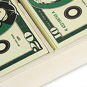 Melissa & Doug Turn and Tell Clock & Play Money Set - Educational Toy with Paper Bills and Plastic Coins (50 of Each Denomination) and Wooden Cash Drawer for Storage