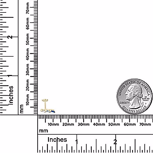 AVORA 14K Yellow Gold Multi-Color Marquise Simulated Diamond CZ Cartilage Piercing Flat Back Earring Body Jewelry (18 Gauge)