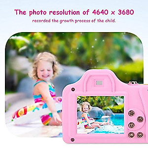 Salaty Video Camera, Mini Portable Multifunction Children Camera, for Electronic Gifts Children Gifts(Pink Yellow)