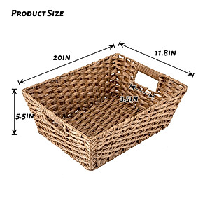 Wicker Basket, Decorative Woven Storage Basket, Waterproof Storage Basket Organizer, Wicker Storage Basket, Brown Basket, 1 Pack