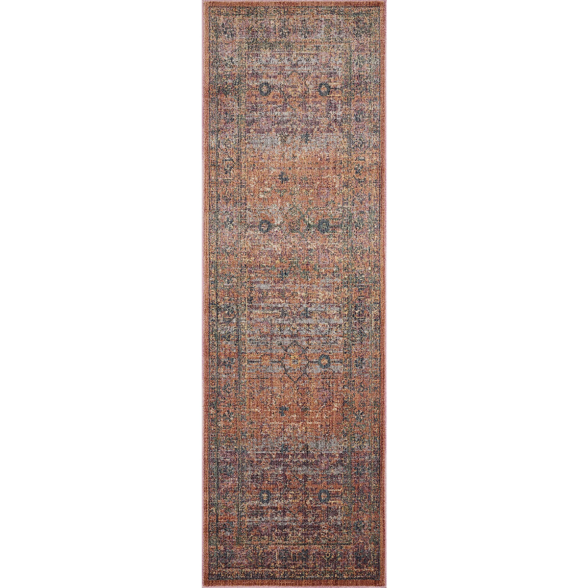Loloi Jean Stoffer Bradbury Collection, Sunset & Multi, 2'-6" x 12'-0" Runner Rug – Modern & Traditional Area Rugs for Living Room Bedroom Entryway & Hallway No Shed High Traffic Area Decor Rug