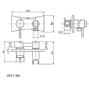 Tecmolog Stainless Steel Toilet Sprayer Kit Hand Held Bidet Sprayer for Toilet Hot and Cold Water Diaper Sprayer Shattaf Bathroom Attachment, Brushed Nickel, WS035F