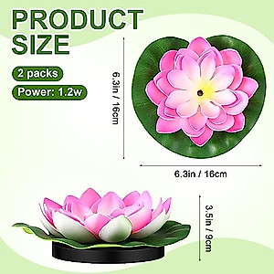 Hiboom 2 Pcs Solar Water Fountain with Lotus Leaf Solar Bird Bath Fountain Pump Solar Fountain with 6 Nozzles Solar Powered Bird Bath Floating Fountain Panel Solar Water Fountain for Fish Tank Pool