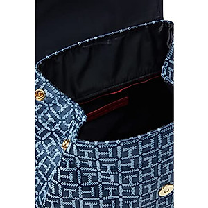 Tommy Hilfiger Mercer II Flap Backpack Square Monogram Jacquard Charcoal Blue/Breezy Blue One Size