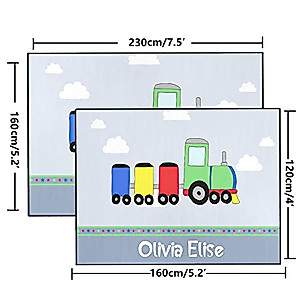 Transport Vehical Train Personalized Polyester Fiber Non-Slip Home Decor Carpets,Custom Area Rug Carpet Floor Mat for Bedroom Living Room Home Playroom Size 5.2'x7.5'