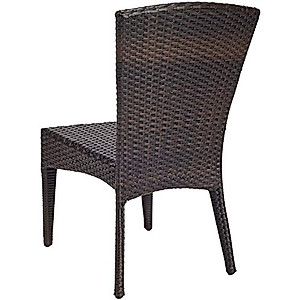 Safavieh Patio Collection New Port Wicker Stackable Outdoor Chairs, Brown, Set of 2