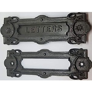 Mailbox Letter Slot Swinging Door Wall Mounted cast Iron neo Classical Antique Vintage Old Mail Postal