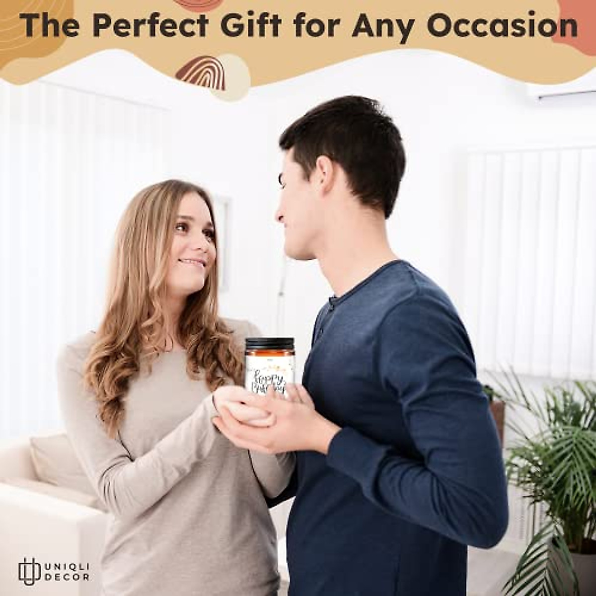 Happy Birthday Candles, Happy Birthday Gifts for Women Friendship, Unique Best Friend Happy Birthday Candles Gifts for Women Mom, Soy Wax Non Toxic Candle and Aromatherapy Candles, Valentines Day