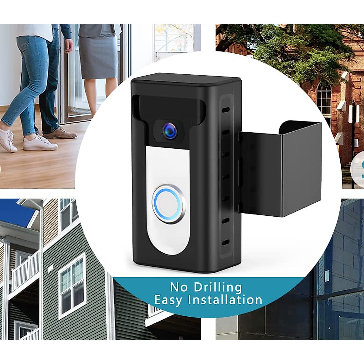 KIMILAR 2024 Upgrade Anti-Theft Video Doorbell Mount, Not Block Doorbell Motion Sensor, Adjustable No-Drill Mounting Bracket Wedge Holder Accessories for Home Rentals Office Room