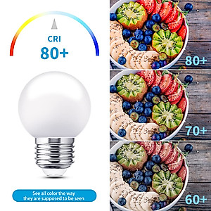 OTATEAN 1W Light Bulbs Equivalent 15 Watt 150LM Light Bulb Standard E26 Base Small Light Bulb for Light Strip, Vanity Mirror, Frosted, Daylight White 6000K (2 Pack)