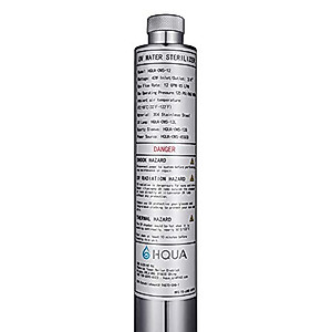 HQUA-OWS-12 Ultraviolet Water Purifier Sterilizer Filter for Whole House 12GPM 110V 40W Model HQUA-UV-12GPM + 1 Extra UV Tube