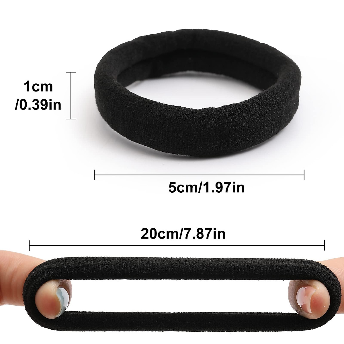 100 PCS Hair ties, Black Elastic Hair Bands for Thick Hair