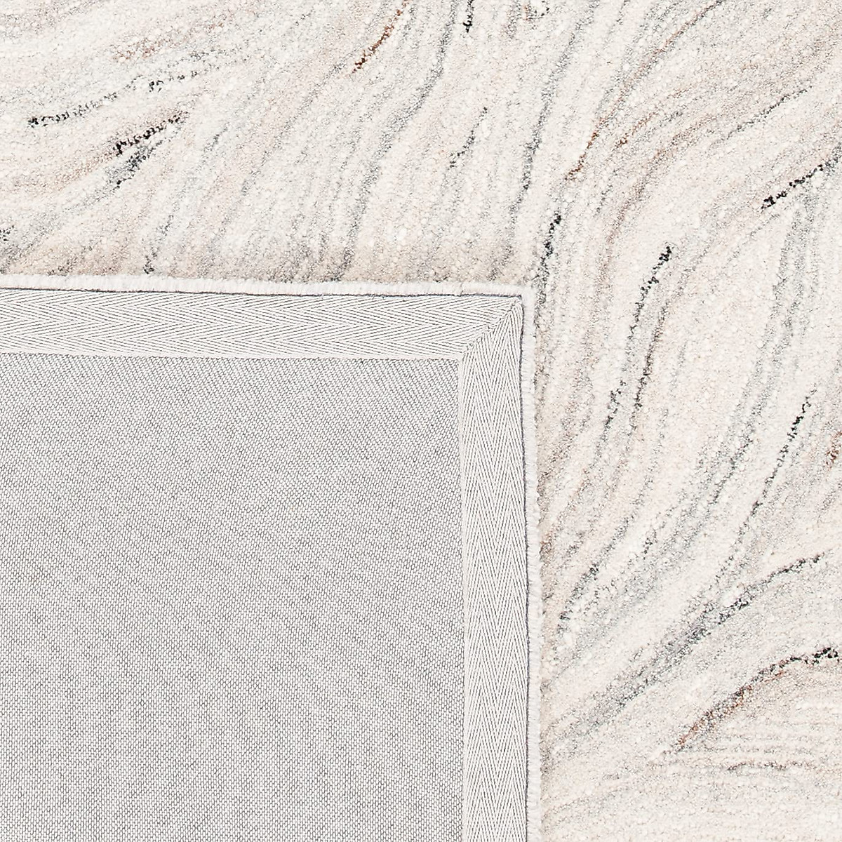 SAFAVIEH Metro Collection Runner Rug - 2'3" x 12', Ivory & Grey, Handmade Modern Abstract Wool, Ideal for High Traffic Areas in Living Room, Bedroom (MET505F)