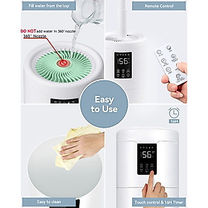 Ultra Large Humidifiers for Bedroom, 17L/4.5Gal Tower Humidifiers for Large Room 2000 sq ft, Cool Mist Humidifier with Extension Tube for Home School Office Commercial Greenhouse Plants Warehouse