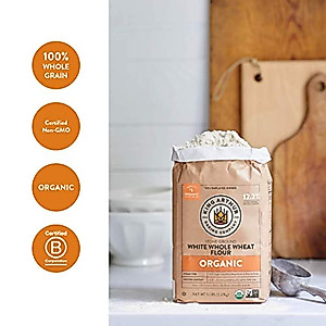 King Arthur, 100% Organic White Whole Wheat Flour, 100% Whole Grain, Non-GMO Project Verified, 5 Pounds (Packaging May Vary)