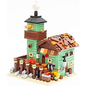 Brick Loot Fishing Village Store House Building Set, 427 Pieces, STEM Architecture Toys Kit Bait & Tackle Store, Birthday Gift for Boys, Girls & Adults Ages 6+, Compatible with Lego & Major Brands