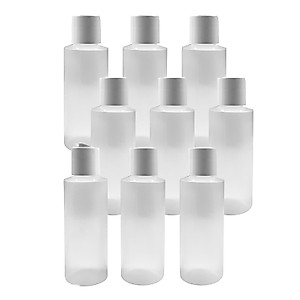 Pinnacle Mercantile Easy Squeeze Plastic Bottles with Disc Flip Cap/Lid 4 oz Set of 8 Empty