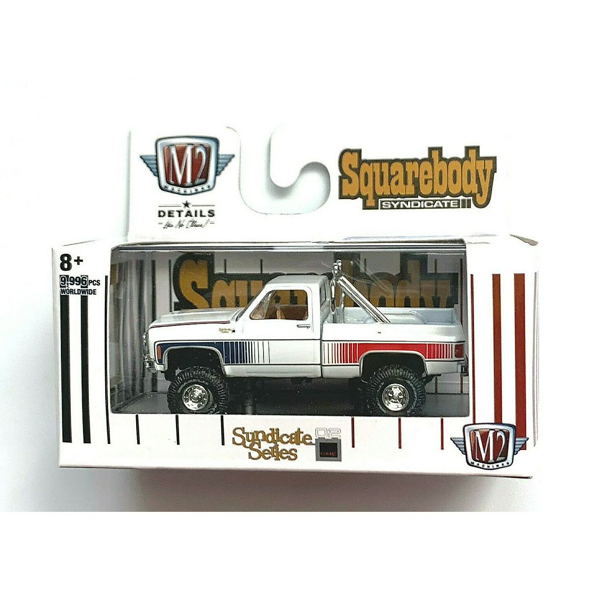 M2 Machines 1976 Sierra Grande 15 4x4 SS02 (1:64 Scale) White, Squarebody Syndicate