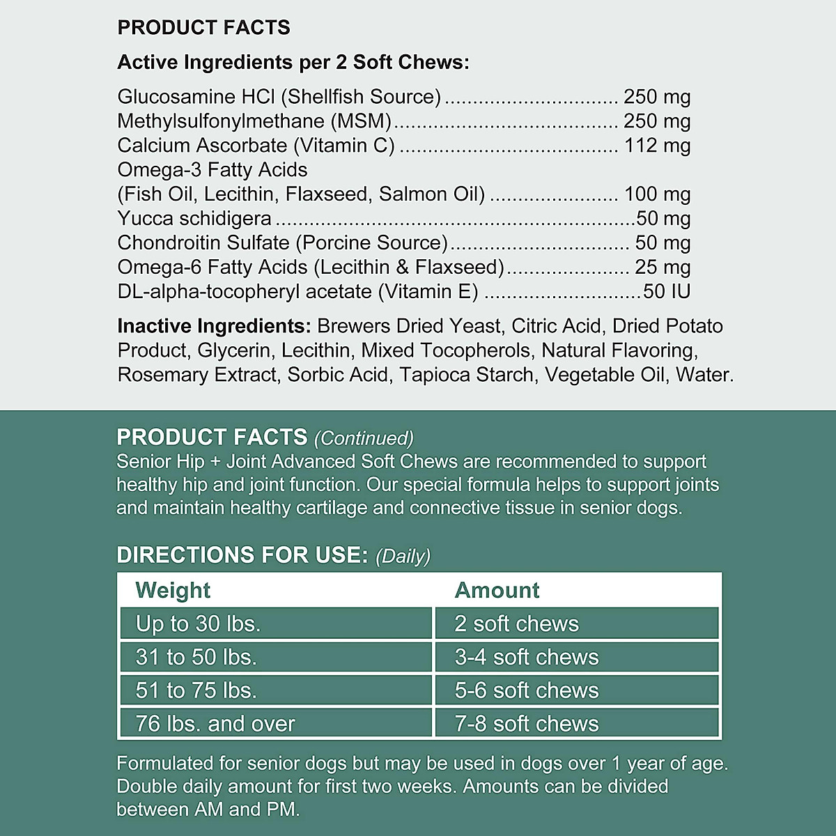 Glucosamine for Dogs Hip and Joint Supplement - 120 Soft Chews for Senior Dogs with Glucosamine, Chondroitin, MSM, Vitamin C, and Omegas - for Mobility, Cartilage, and Joint Health