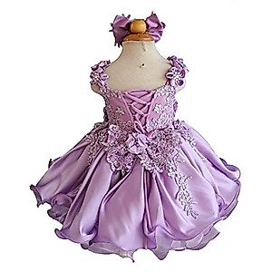 Jenniferwu G535 Infant Toddler Baby Newborn Little Girl's Pageant Party Birthday Dress Lilac Size 12-18Mos