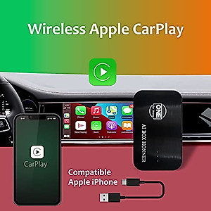 OneCarStereo CarPlay Ai Box and Android Auto Wireless Adapter Dongle, The Magic Box CarPlay Support YouTube Netflix Disney+, Download Apps with WiFi, Multimedia Video Box Built-in GPS BT HDMI