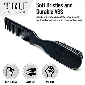 TRU BARBER PRO Fading Brush, Barber Fade Brush, Cleaning Brush for clippers,Beard Brush