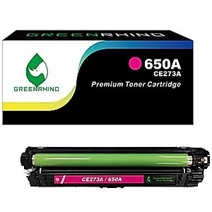 GREENRHINO Remanufactured Toner Cartridge Replacement for HP 650A CE273A CP5525 CP5525dn CP5525n CP5525xh M750dn M750n M750xh (Magenta, 1-Pack)
