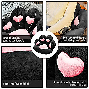 Deaboat Cat Paw Seat Cushion Chair Pads Cats Paw Shape Lazy Sofa Soft Chair Floor Cushions Cute Pillow Big Seat Pad Home Decor for Office Worker Kids Girlfriend Gift Cat Nest (Black, 27.6 * 23.6inch)