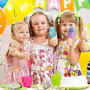 Perthlin 20 Boxes 50 Sticks 3.7 x 2.2 x 1.5 Inches Cakesicle Boxes Clear PET Candy Treat Box Goody Box Wooden Craft Sticks Ice Cream Sticks for Kitchen DIY Baking Wedding Baby Shower Birthday Party