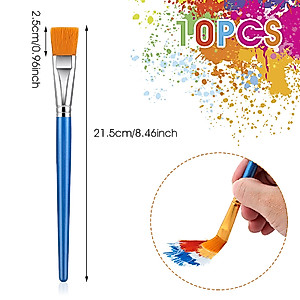 10 Pcs Flat Paint Brushes for Acrylic Painting, 1 Inch Art Paint Brushes Artist Painting Brush for Acrylic Watercolor Oil Detail Painting
