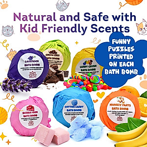 Bath Bombs for Kids Set with Cat Toys Surprise Inside for Kids - Surprise Cute Cats Inside Each Fizzy Bath Ball - Natural and Safe for Girls, Boys, Teens - Perfect for Gift - Handmade in USA