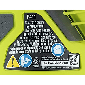 RYOBI 18-Volt Cordless 5 in. Random Orbit Sander Kit with Battery and Charger (NO Retail Packaging, Bulk Packaged)