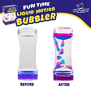 Narwhal Novelties Liquid Motion Bubbler for Kids and Adults - Hourglass Liquid Bubbler/Timer for Sensory Play Toys, Fidget Toy and Stress Management (3 Pack)